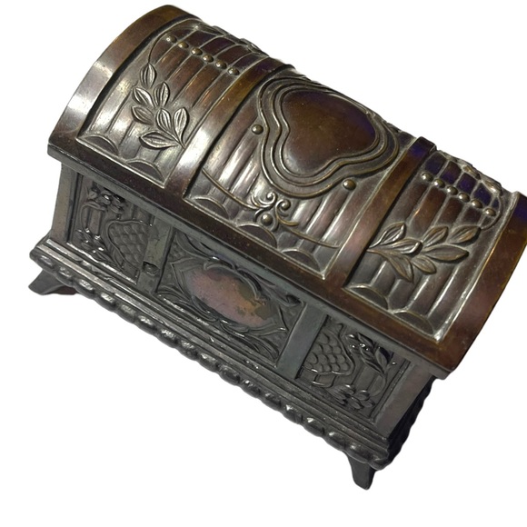 Vintage | Accents | Vintage Antiqued Copper Metal Fancy Ornate Treasure ...